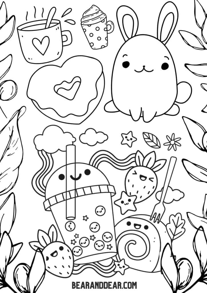 10 Free Creative Kawaii Food Coloring Pages Will Make You Smile