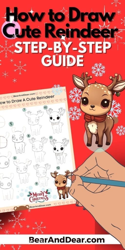 How To Draw A Cute Reindeer: Step-by-Step Guide Bear & Dear