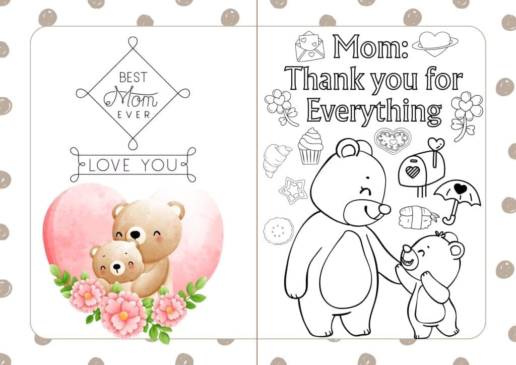 11 Free Mother's Day Coloring Cards To Brighten Mom's Day! - Bear & Dear
